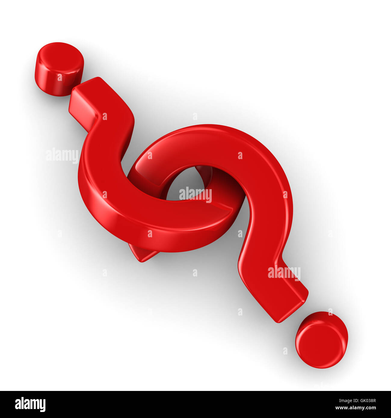 Two sign question on white. Isolated 3D image Stock Photo - Alamy