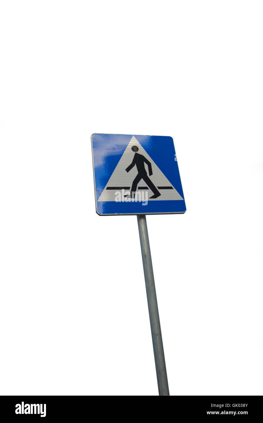 Blue directional road sign Cut Out Stock Images & Pictures - Alamy