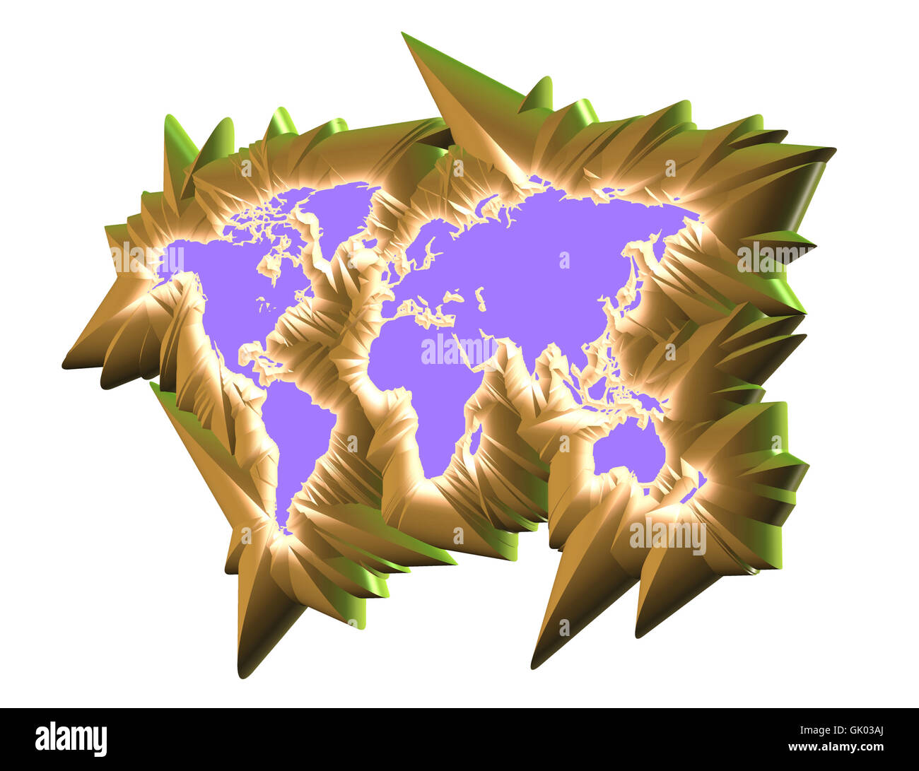 3D Map continent Stock Photo - Alamy