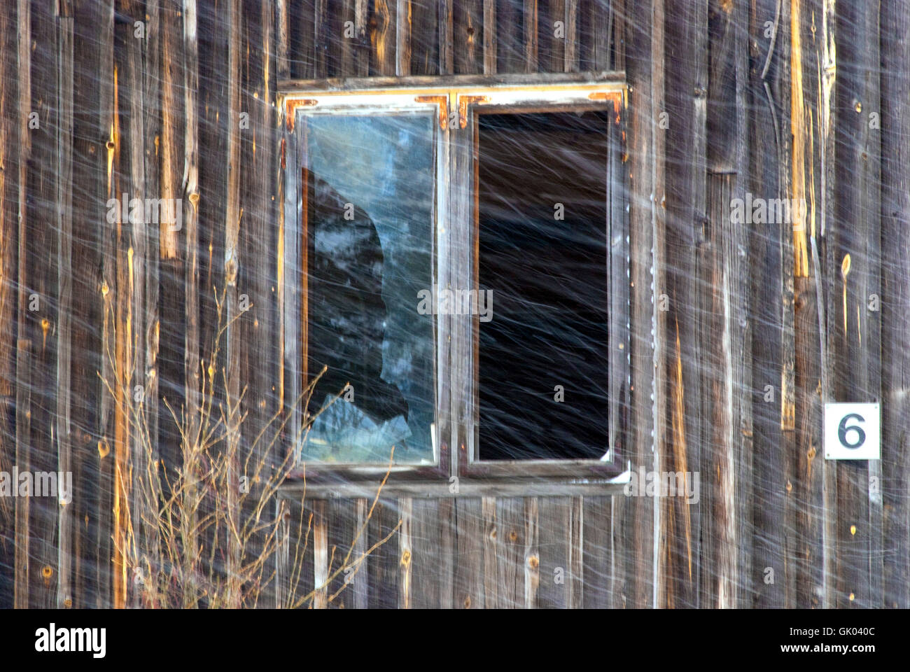 Broken house window storm hi-res stock photography and images - Alamy