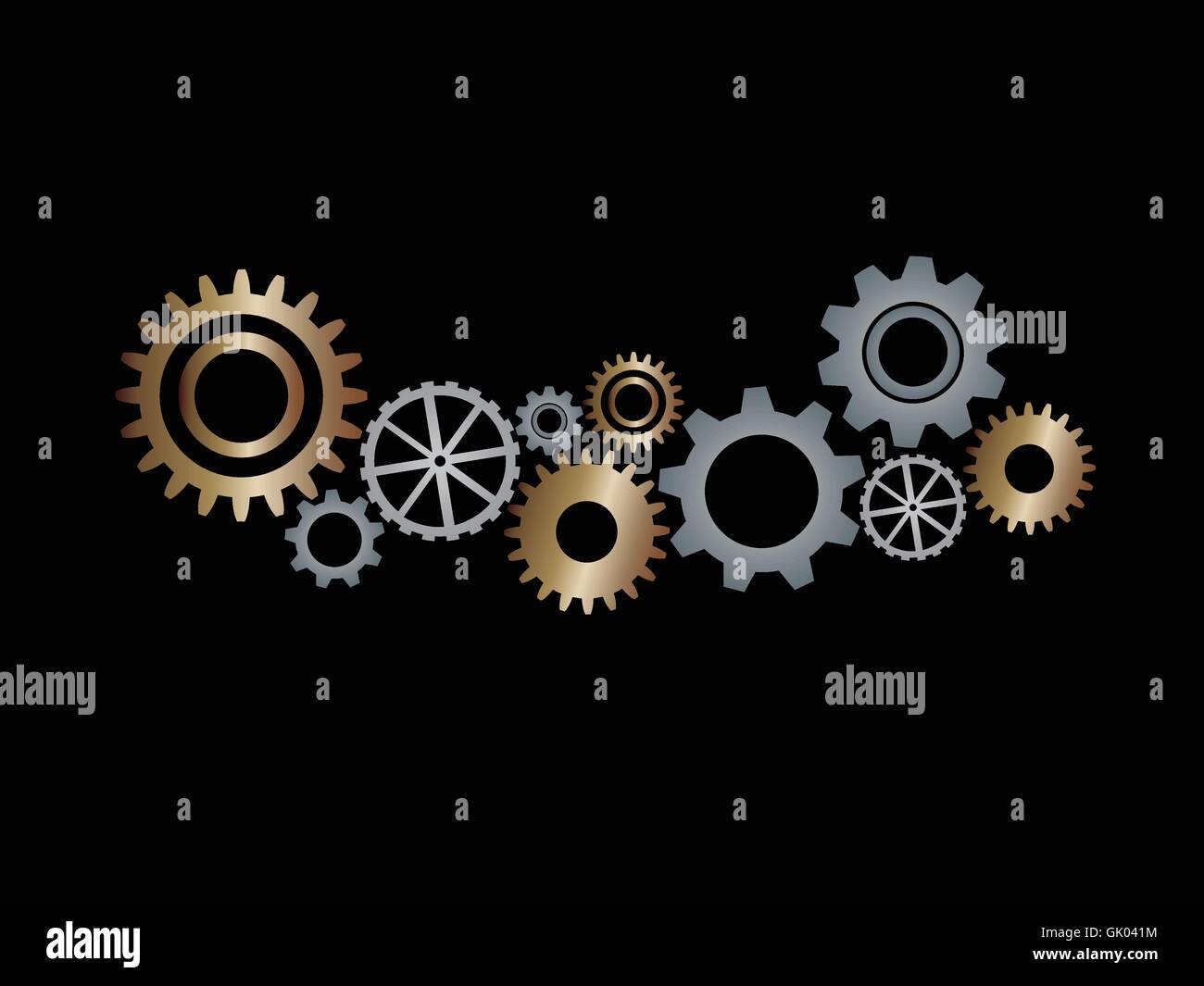 Gear wheels on black background Stock Vector Image & Art - Alamy