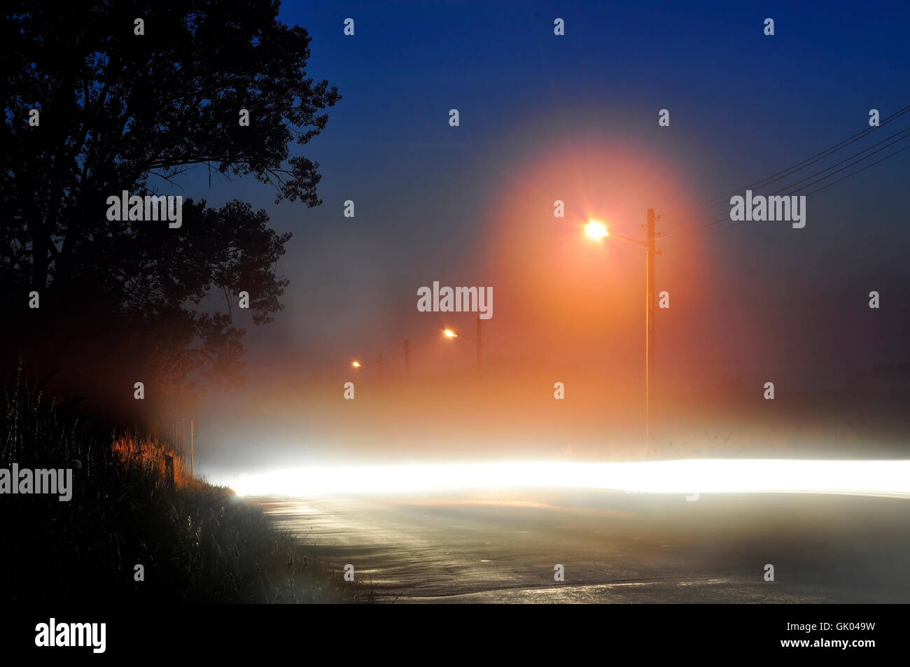 road at night with beautiful light Stock Photo - Alamy