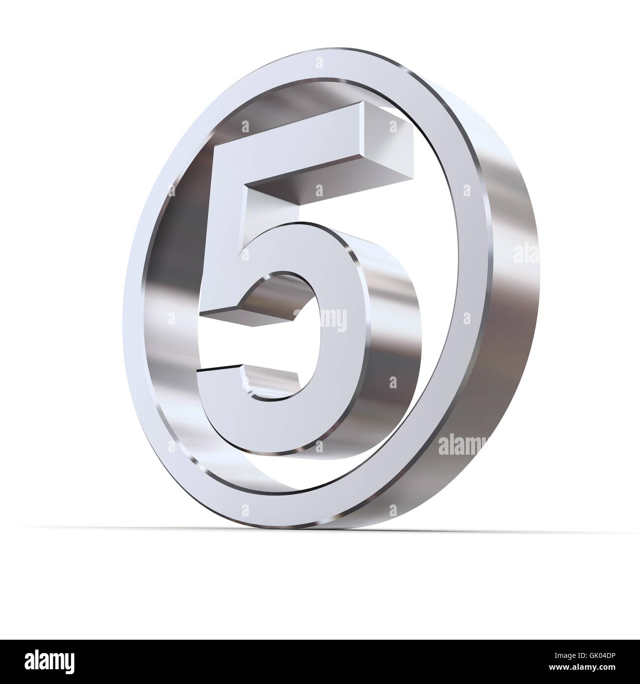 Shiny Circle - Number 5 Stock Photo - Alamy