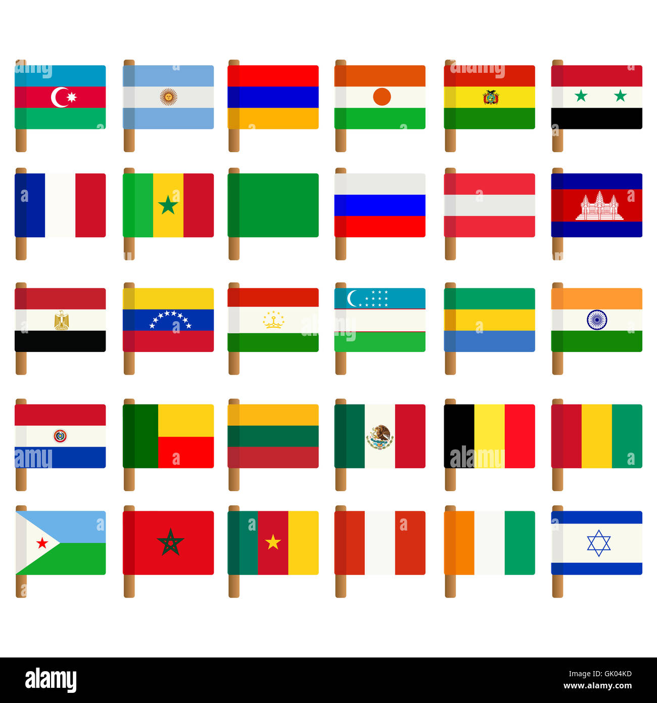 World flag icons set 2 Stock Photo - Alamy