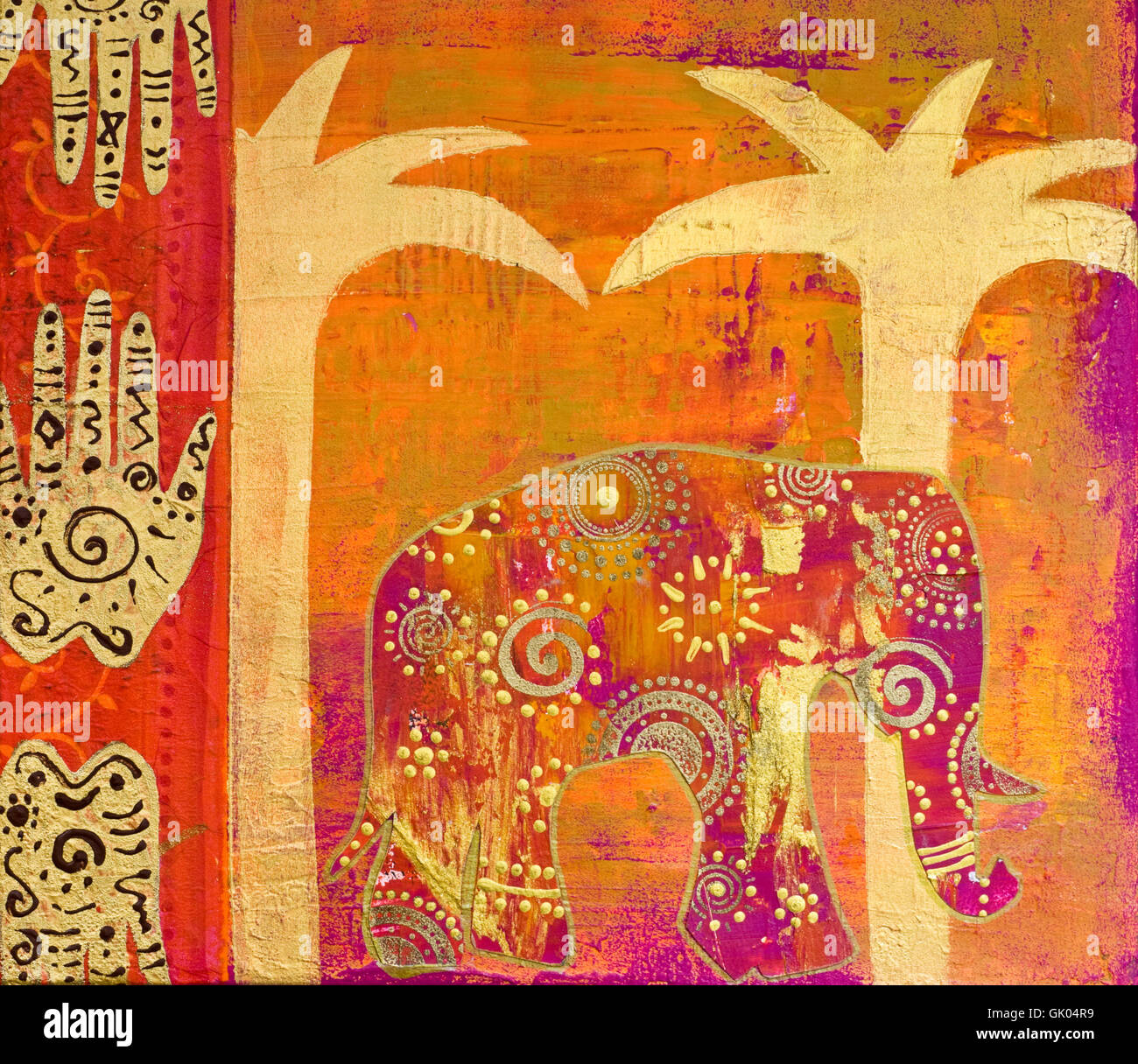 Elephant painting illustration hi-res stock photography and images - Alamy