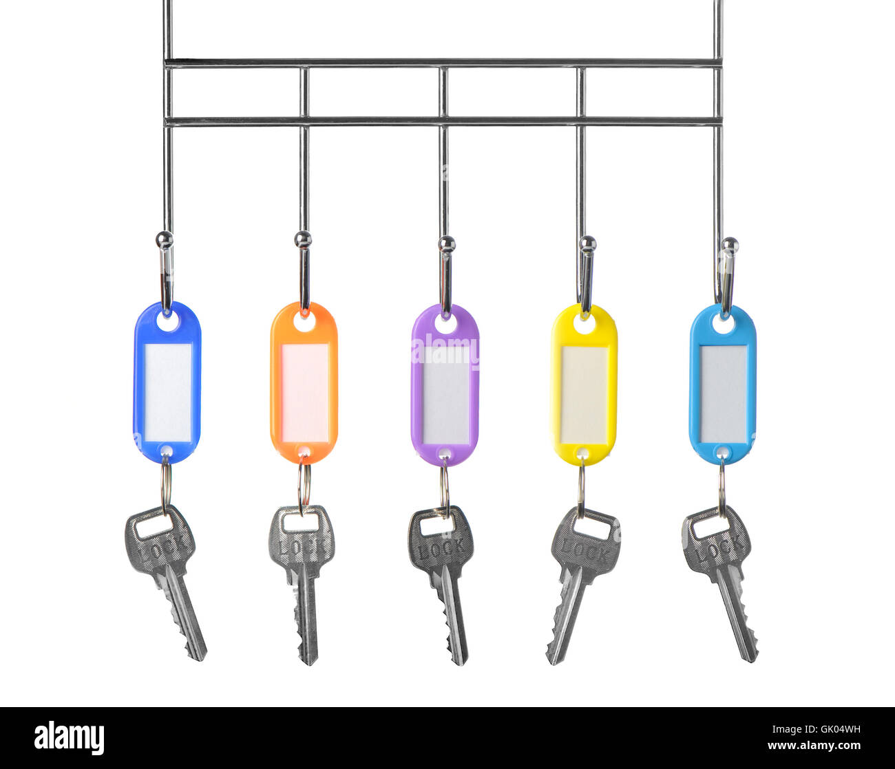 Keys with color trinkets Stock Photo - Alamy