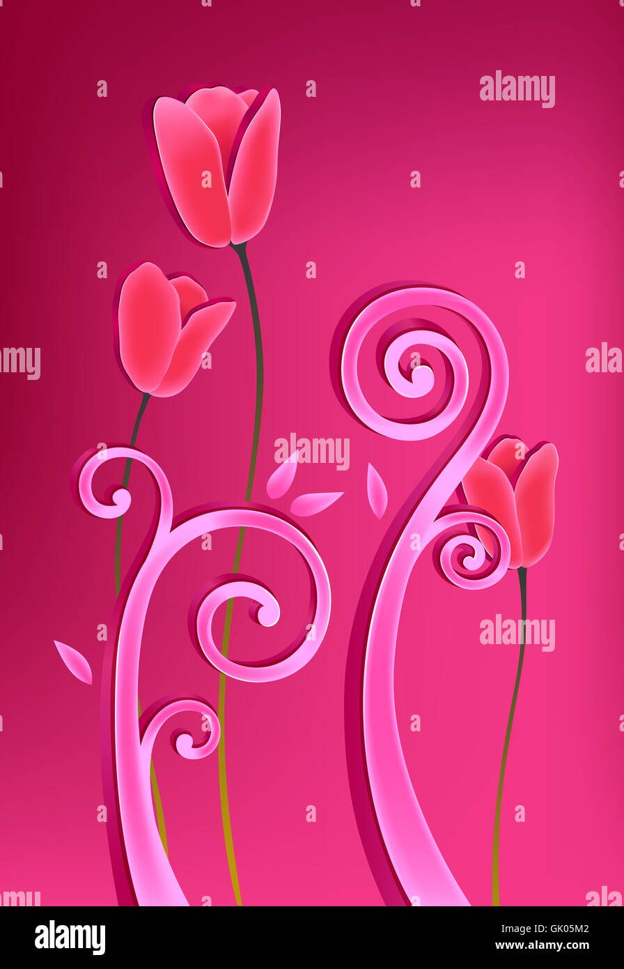 Stylized tulip border hi-res stock photography and images - Alamy