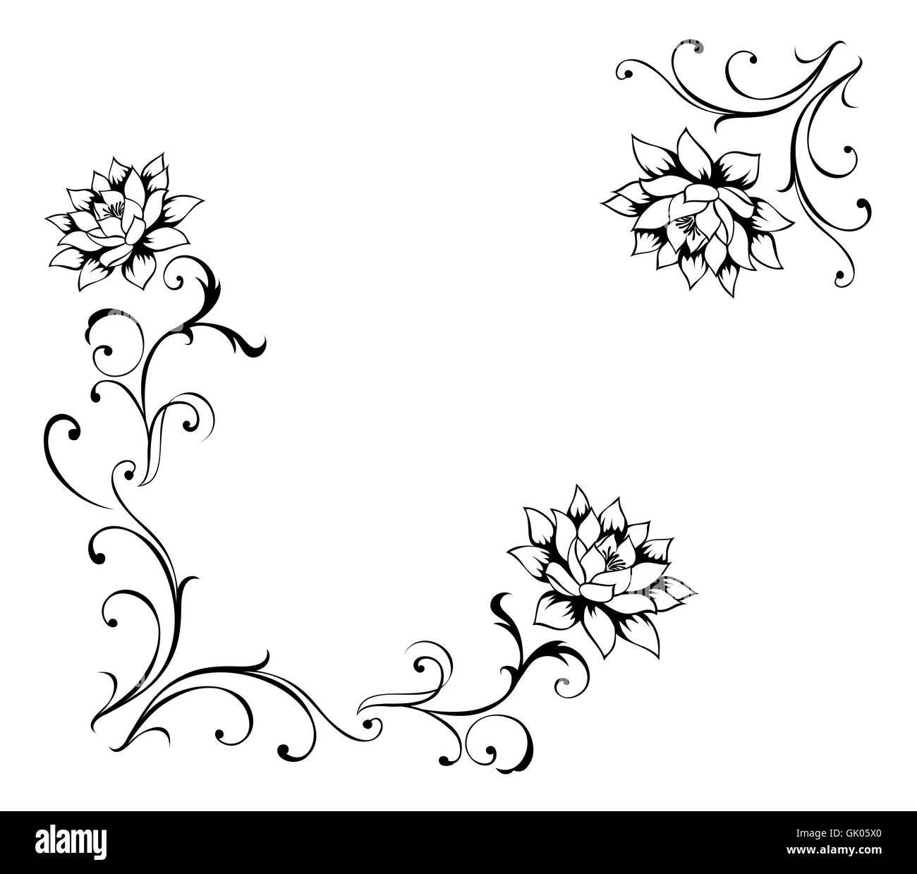 Lotus flower border Cut Out Stock Images & Pictures - Alamy