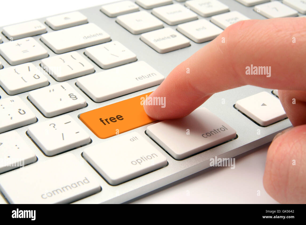 keyboard finger free Stock Photo - Alamy