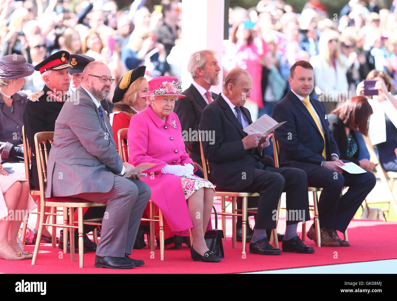 The Queen, accompanied by The Duke of Edinburgh, officially opens the ...