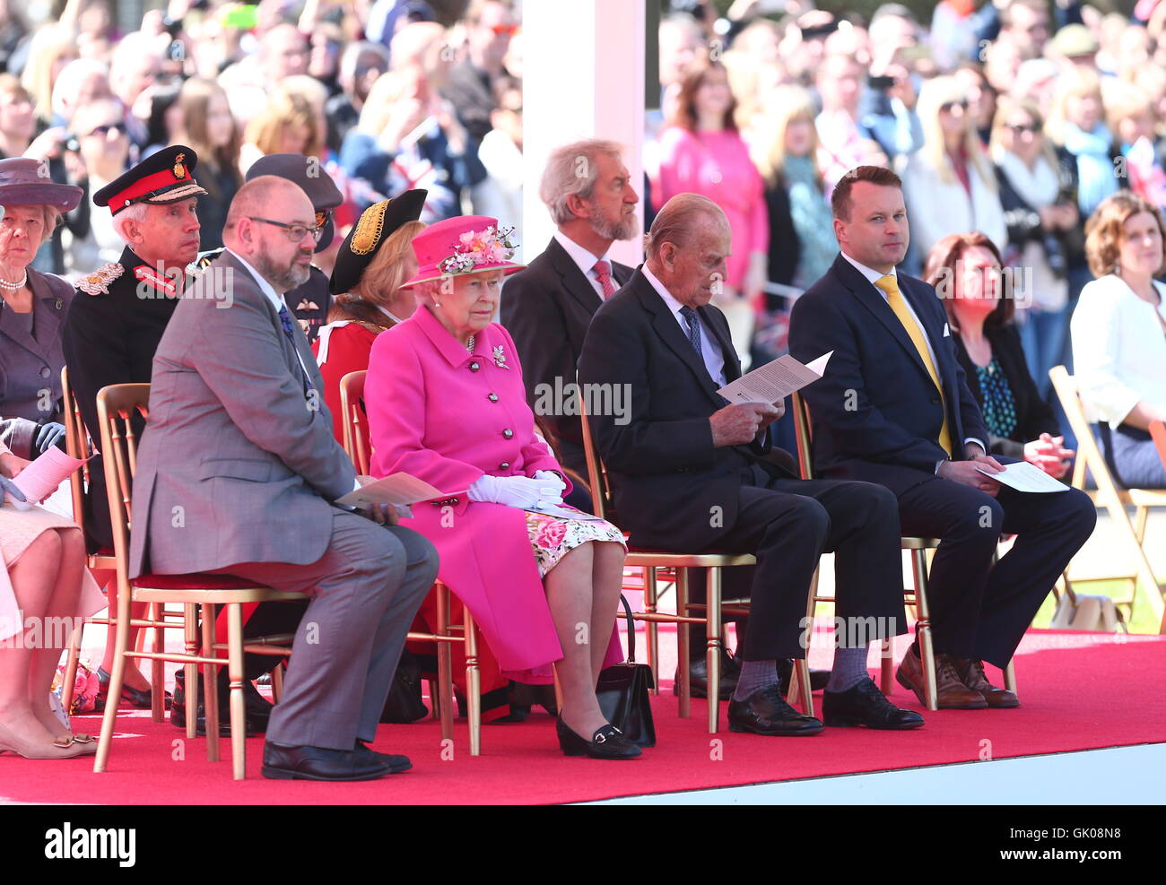 The Queen, accompanied by The Duke of Edinburgh, officially opens the ...