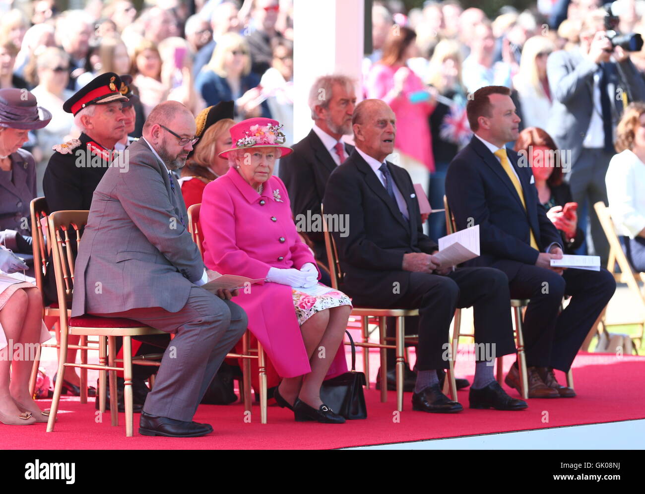 The Queen, accompanied by The Duke of Edinburgh, officially opens the ...