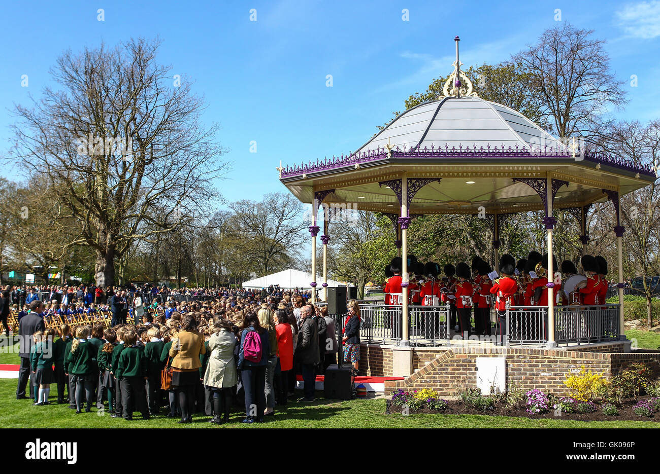 Queen Elizabeth II officially opens the new Bandstand at Alexandra ...