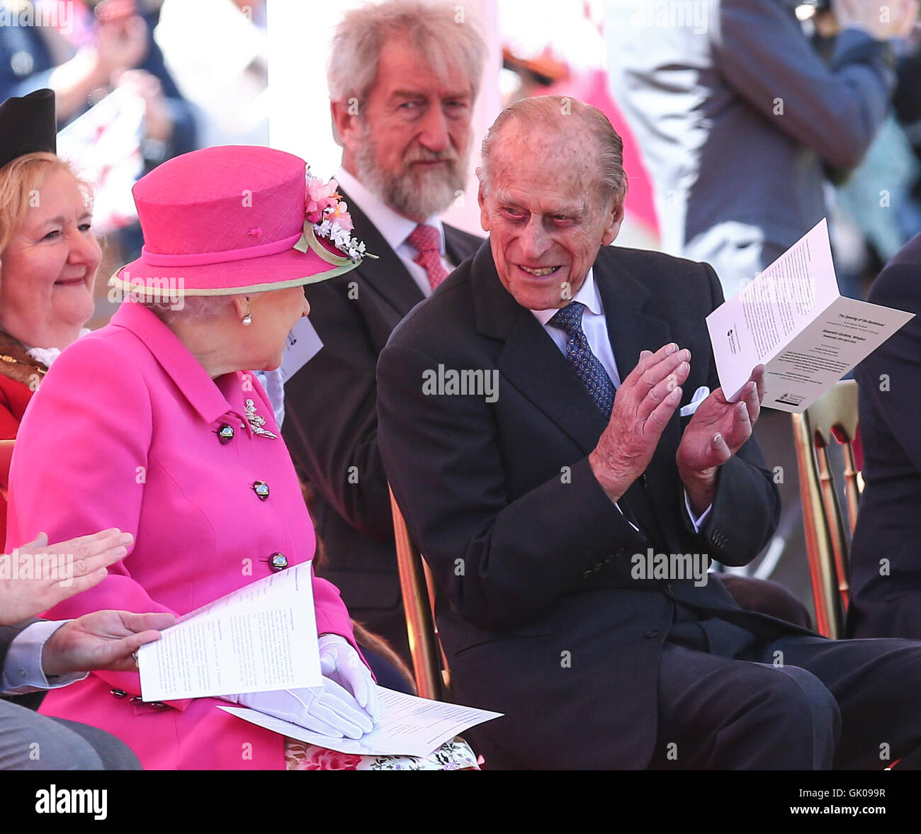The Queen, accompanied by the Duke of Edinburgh, officially opens the ...
