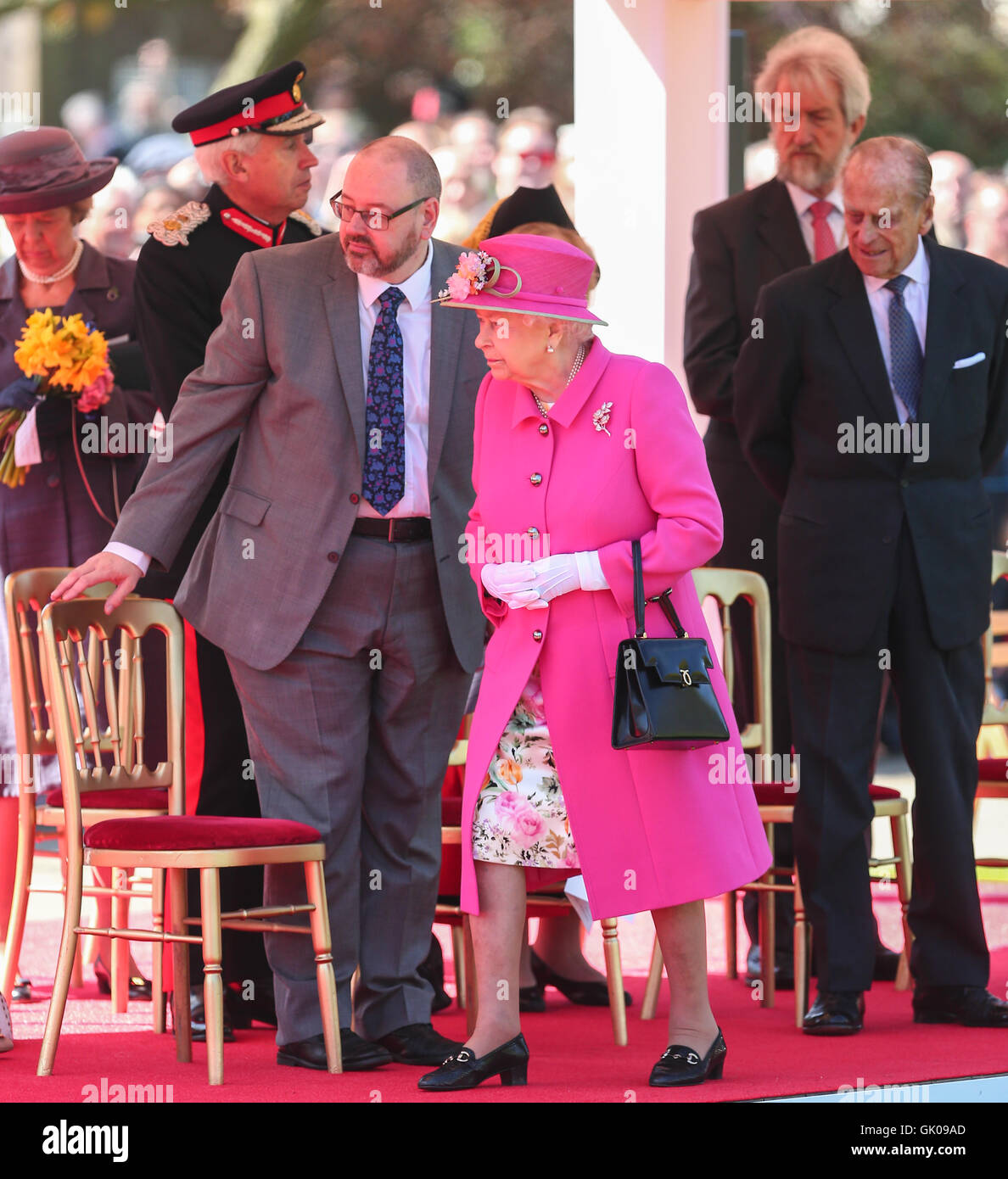 The Queen, accompanied by the Duke of Edinburgh, officially opens the ...