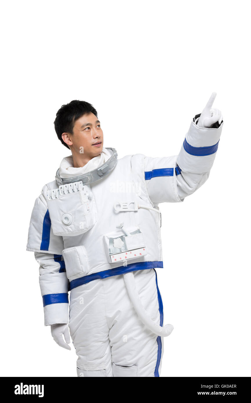 Studio shot male astronauts Stock Photo - Alamy