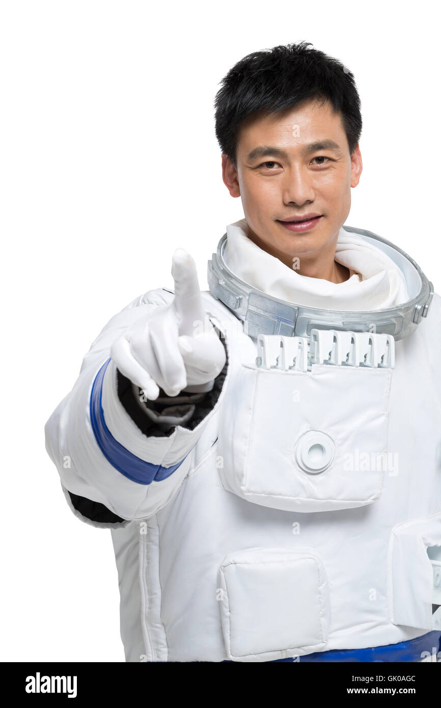 Studio shot male astronauts Stock Photo - Alamy