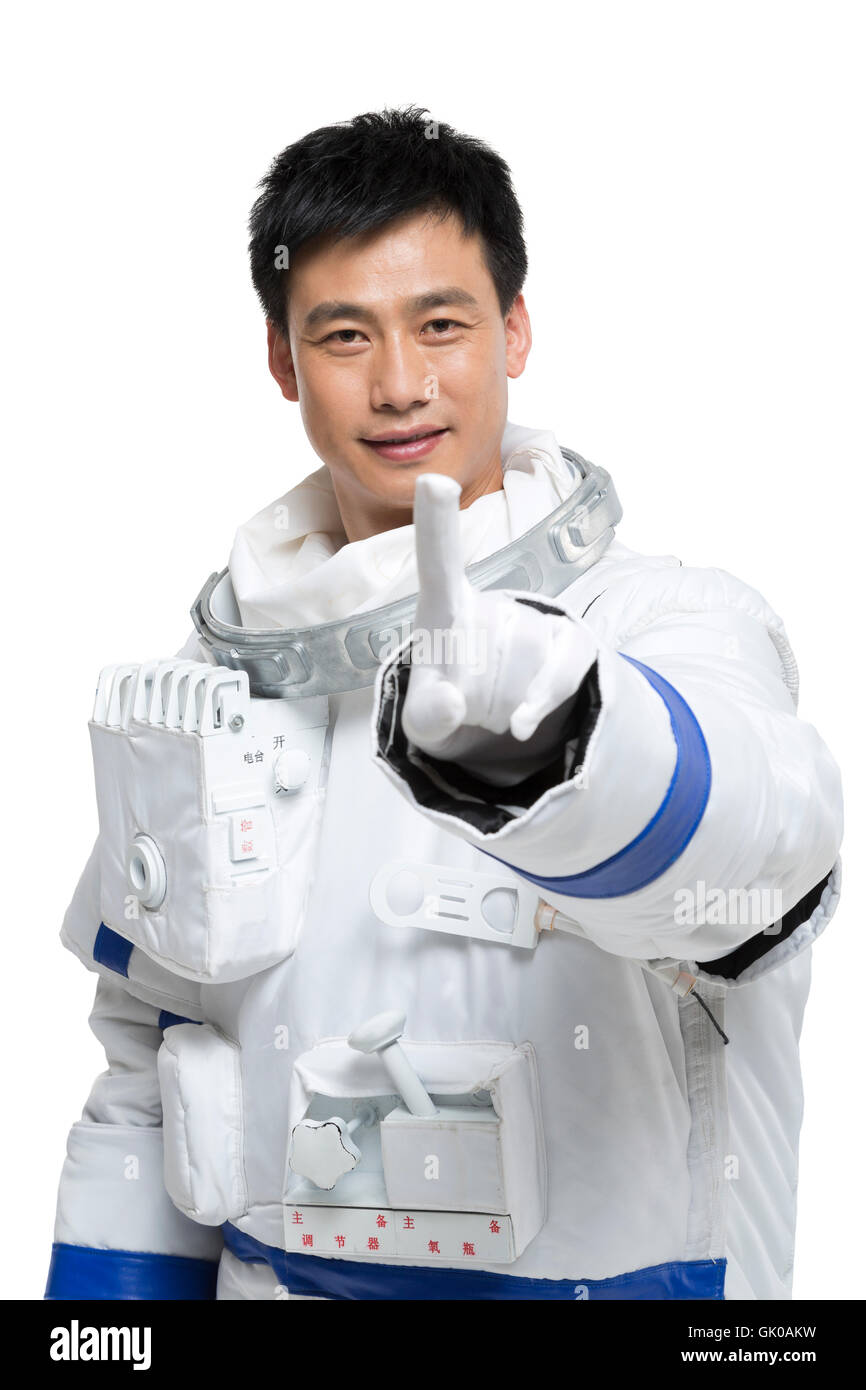 Studio shot male astronauts Stock Photo - Alamy