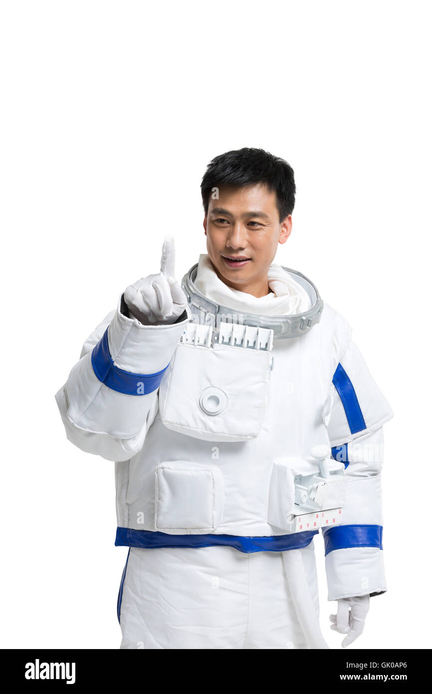 Studio shot male astronauts Stock Photo - Alamy