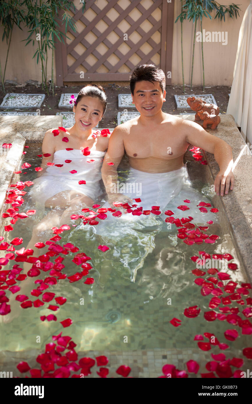 Couple hot springs Stock Photo - Alamy