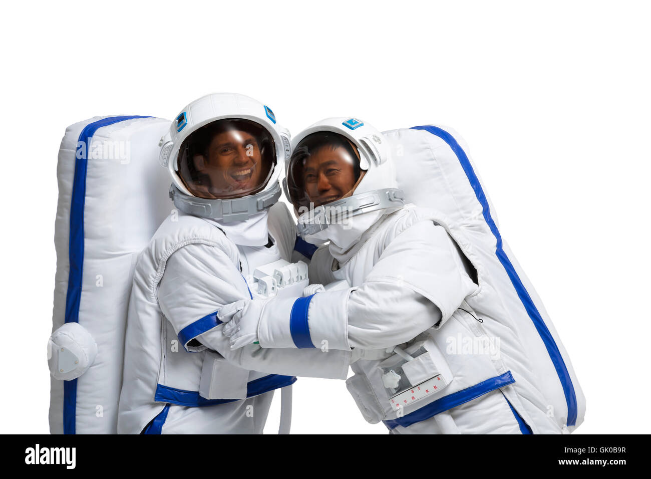 Studio shot two male astronauts Stock Photo - Alamy
