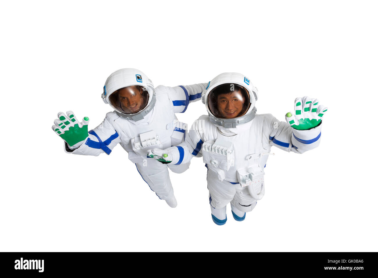 Studio shot two male astronauts Stock Photo - Alamy