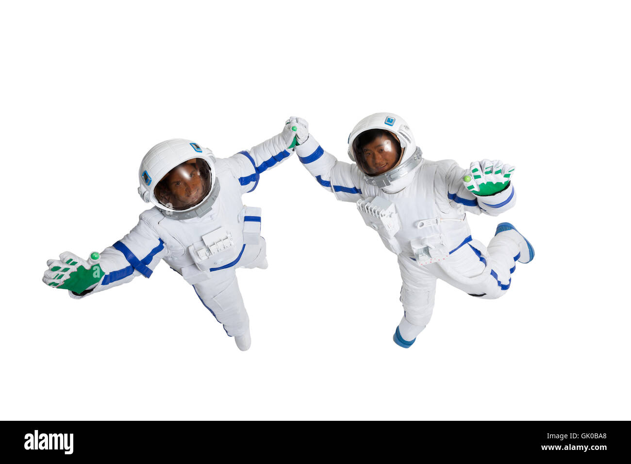 Studio shot two male astronauts Stock Photo - Alamy