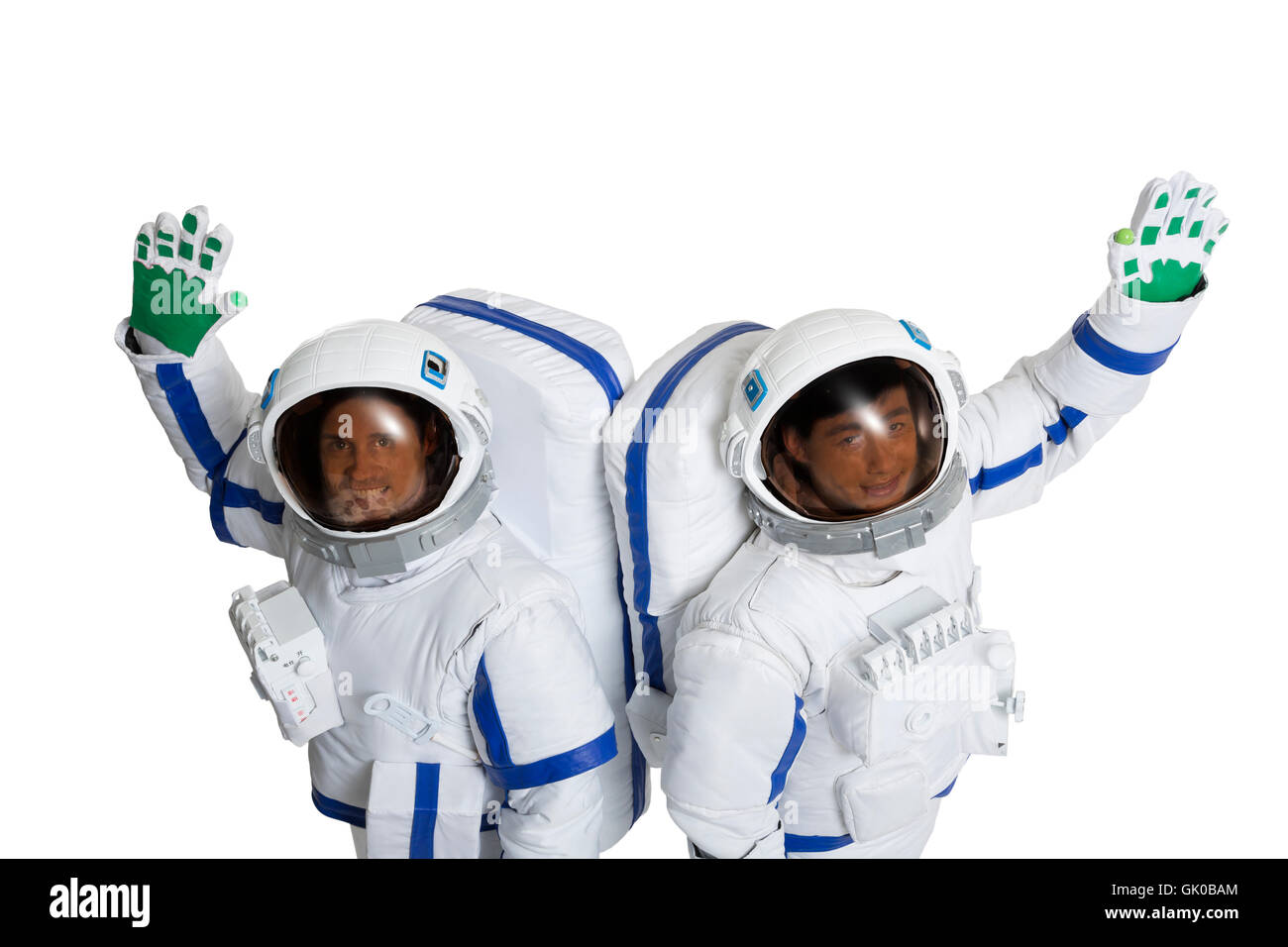 Studio shot two male astronauts Stock Photo - Alamy