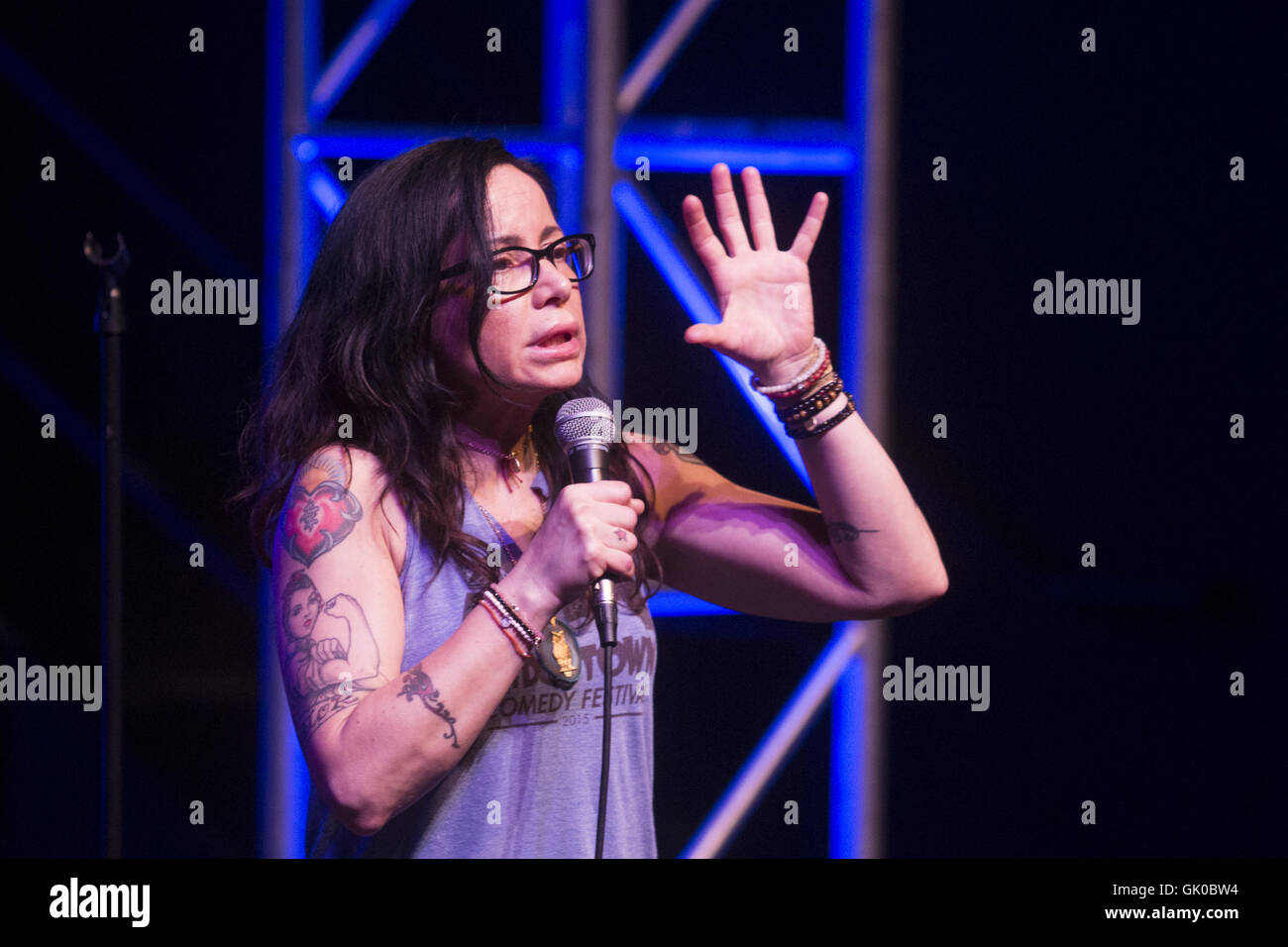 Janeane Garofalo performs at the Moontower Comedy and Oddity Festival ...