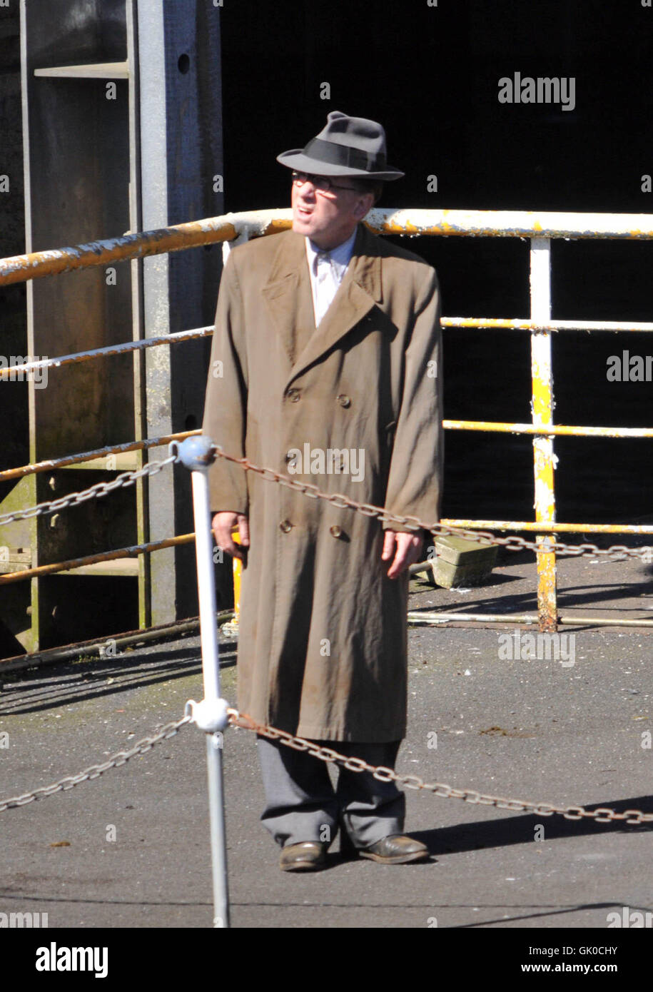 Tim Roth filming the BBC drama 'Rillington Place' in Scotland Featuring ...