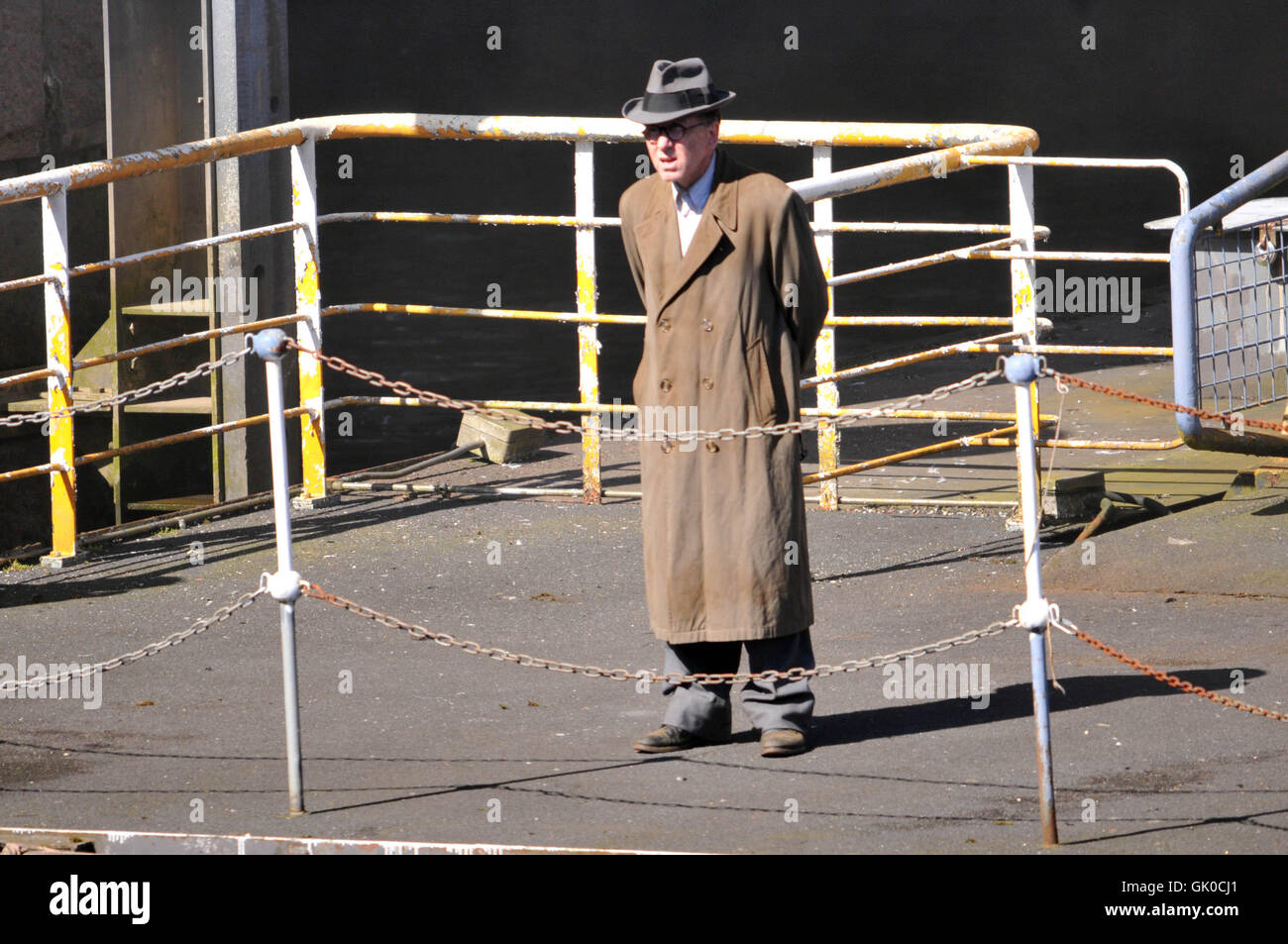 Tim Roth filming the BBC drama 'Rillington Place' in Scotland Featuring ...