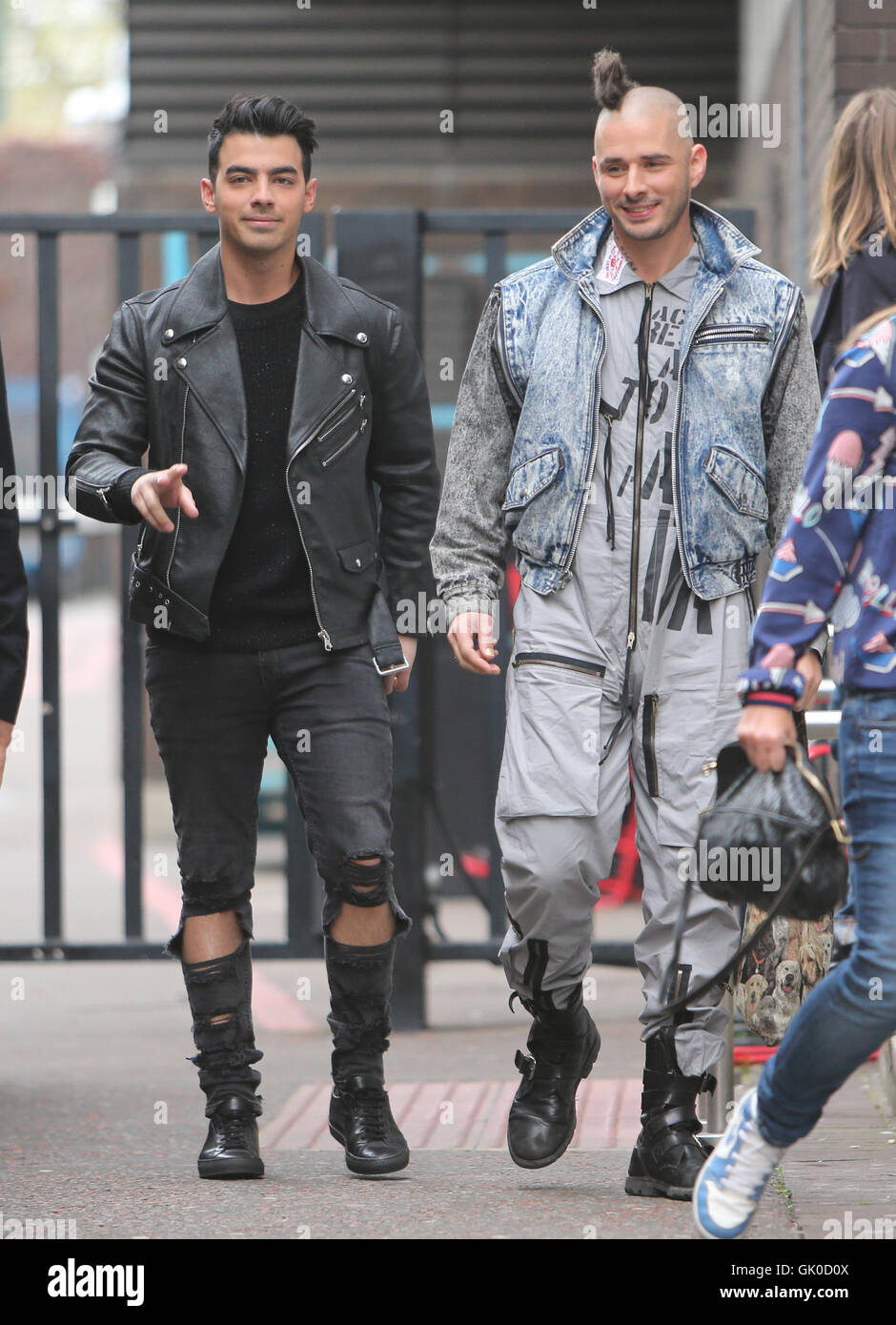Joe Jonas and Cole Whittle outside ITV Studios Featuring: Joe Jonas ...