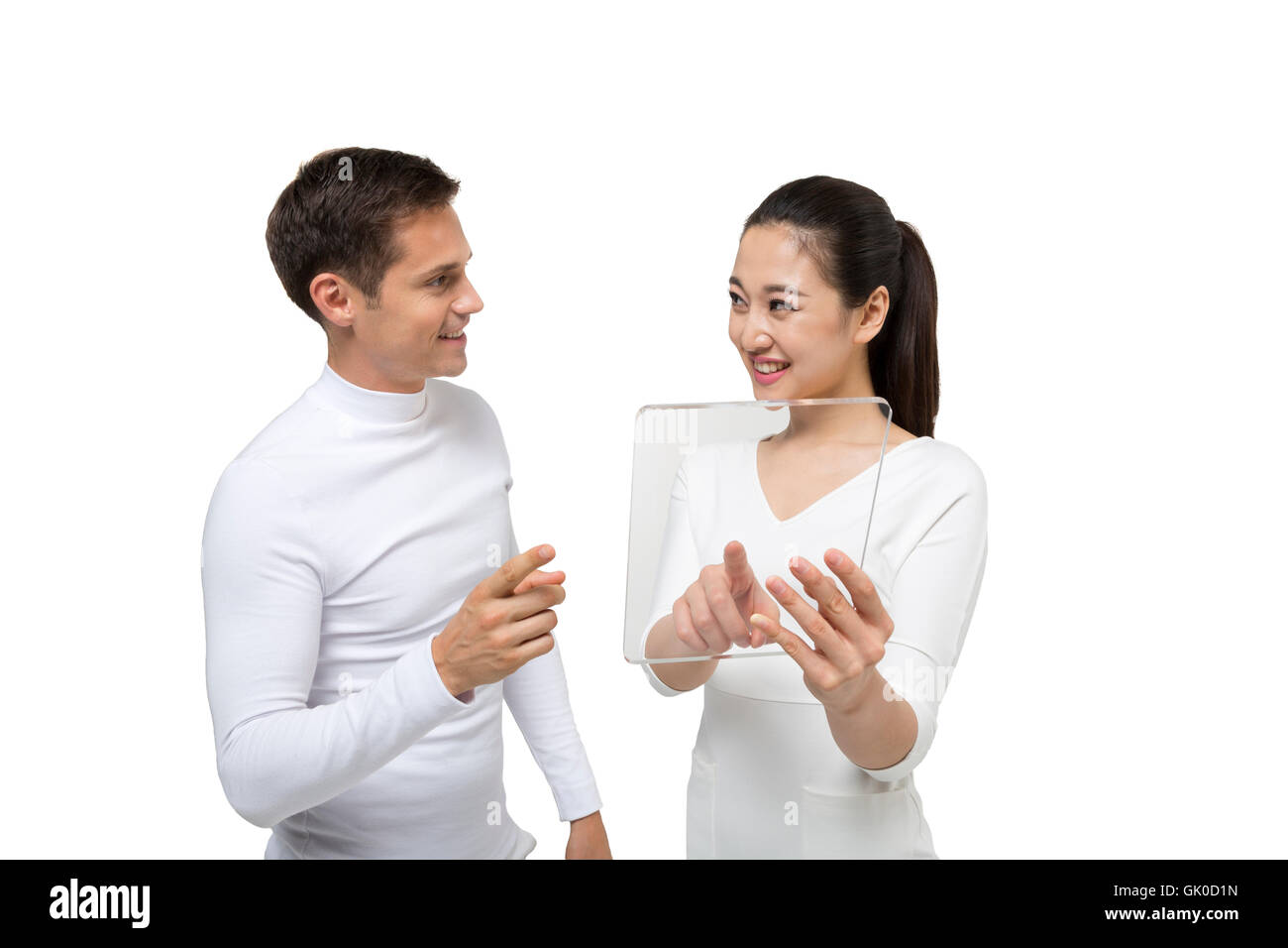 Studio shot young man working in high-tech Stock Photo - Alamy