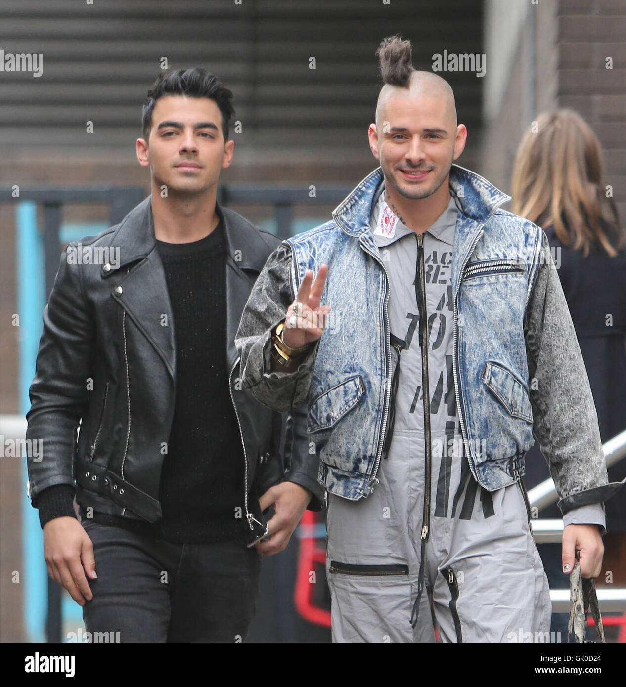 Joe Jonas and Cole Whittle outside ITV Studios Featuring: Joe Jonas ...