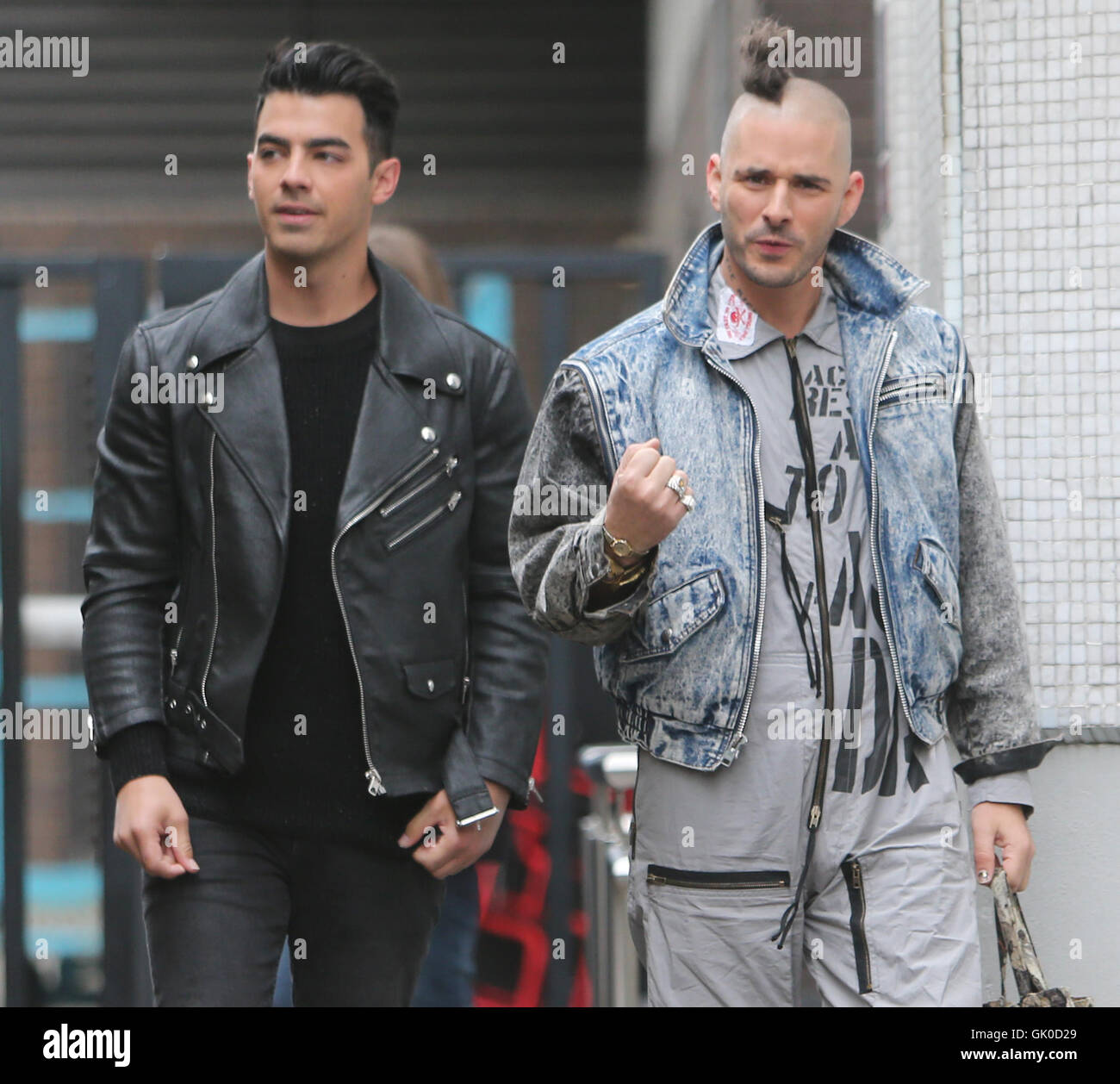 Joe Jonas and Cole Whittle outside ITV Studios Featuring: Joe Jonas ...