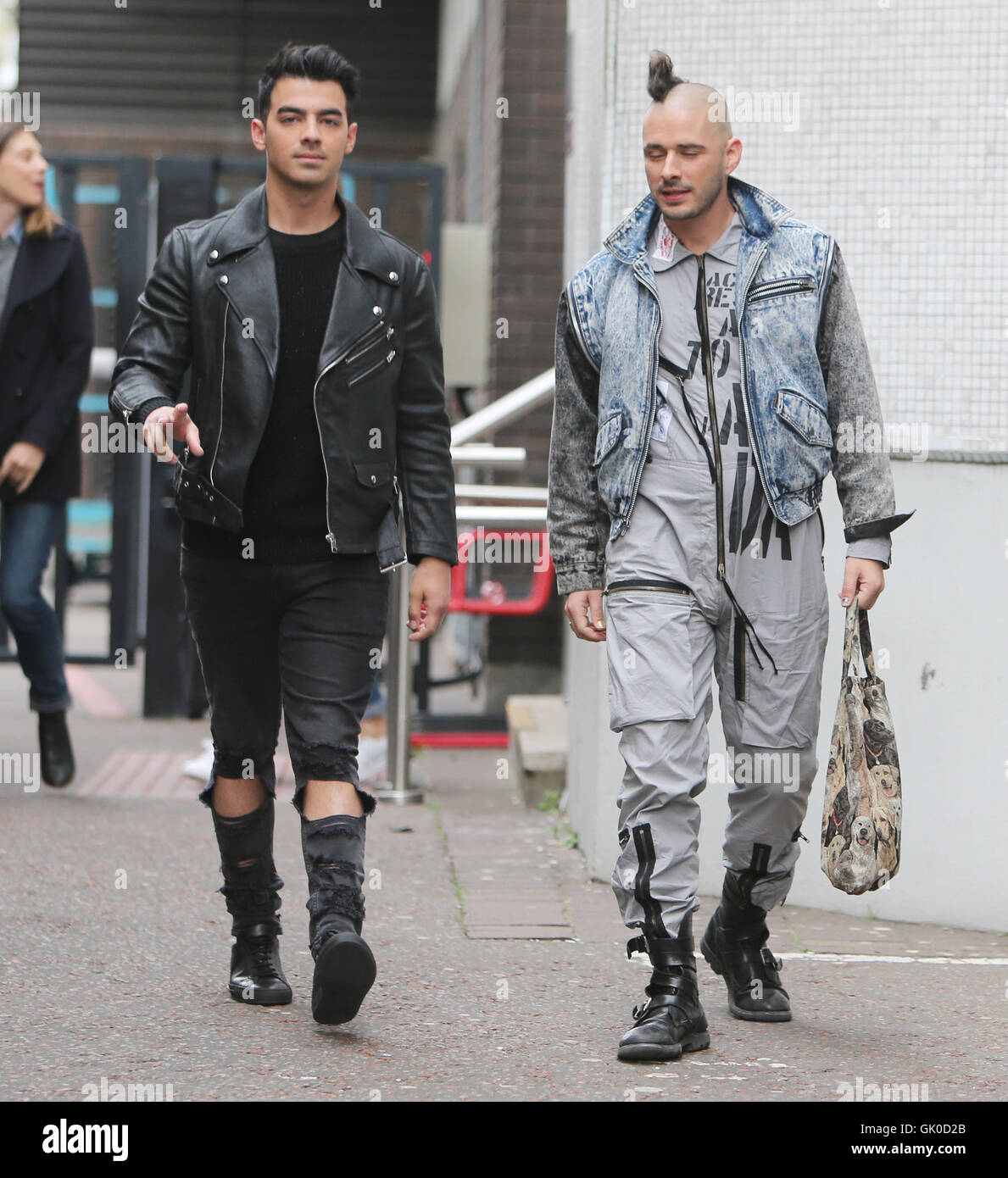 Joe Jonas and Cole Whittle outside ITV Studios Featuring: Joe Jonas ...