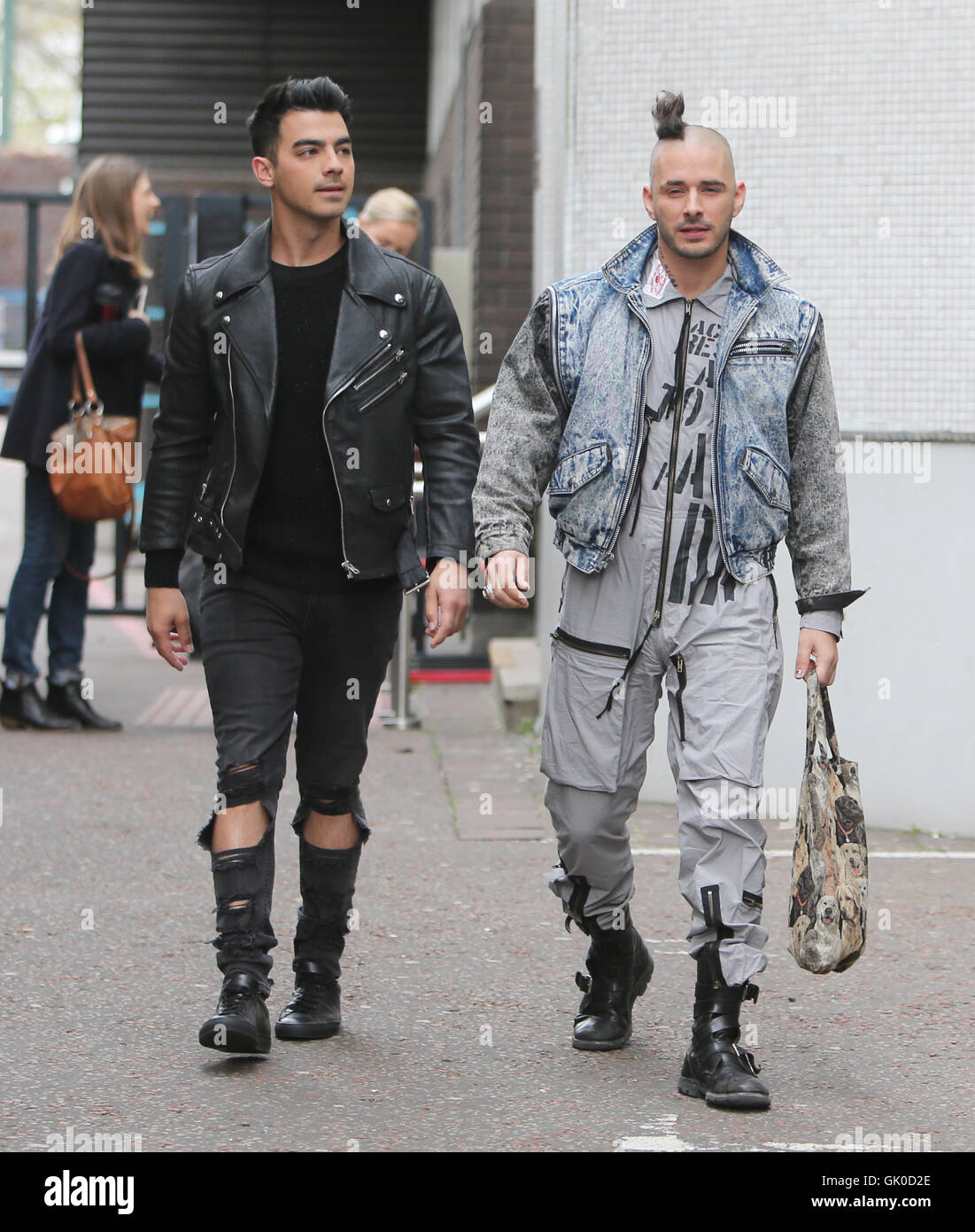 Joe Jonas and Cole Whittle outside ITV Studios Featuring: Joe Jonas ...