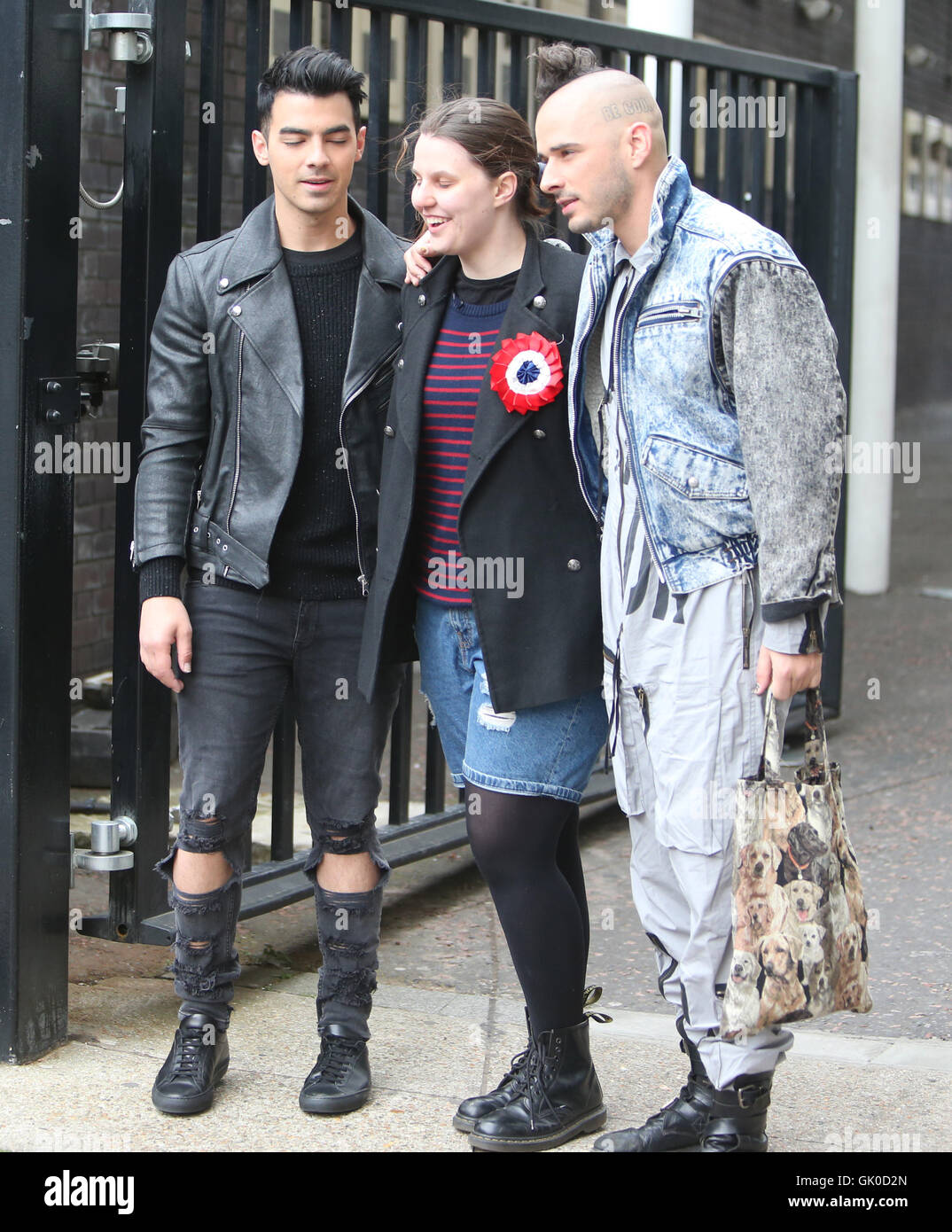 Joe Jonas and Cole Whittle outside ITV Studios Featuring: Joe Jonas ...