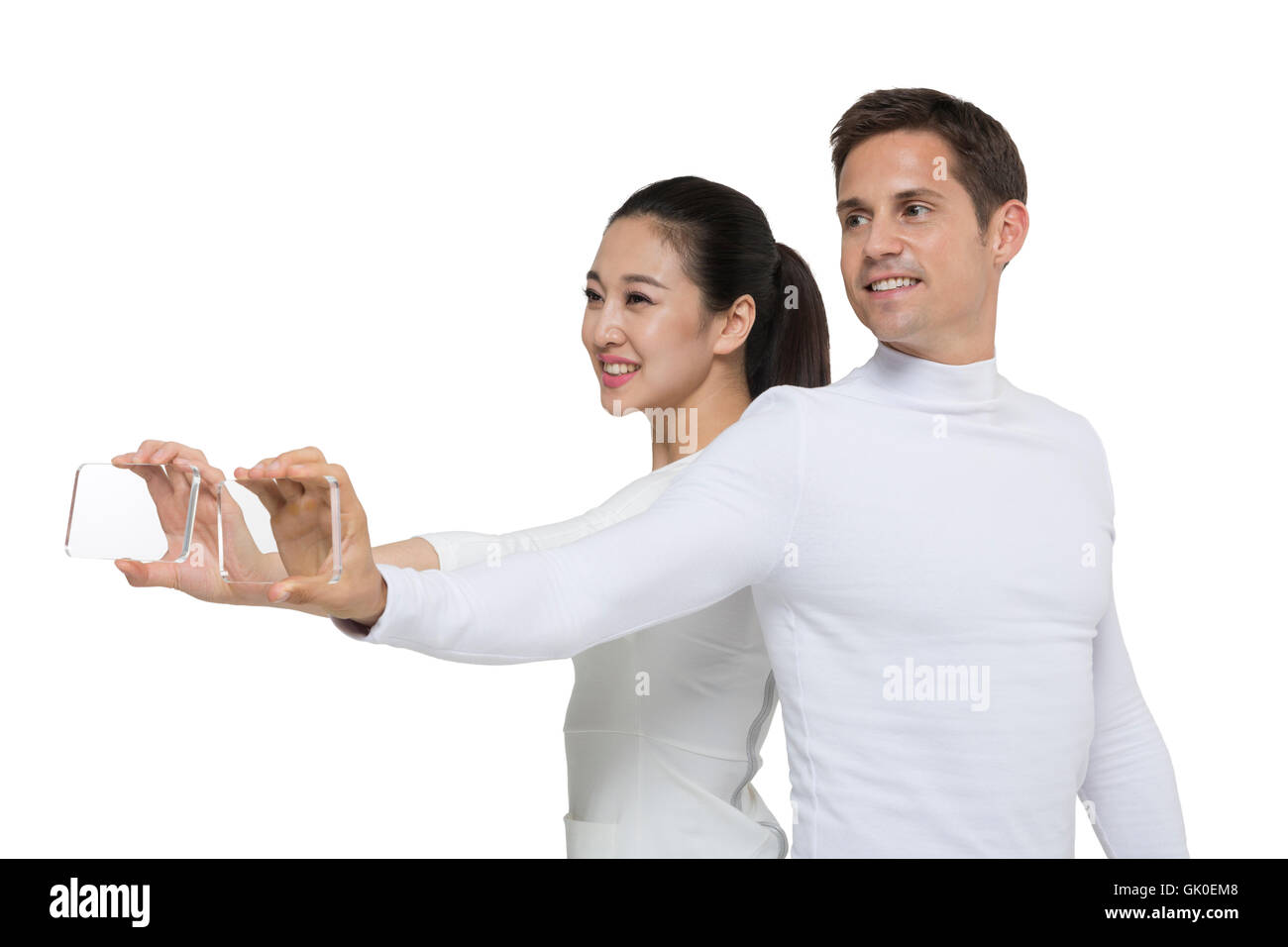 Studio shot young man working in high-tech Stock Photo - Alamy
