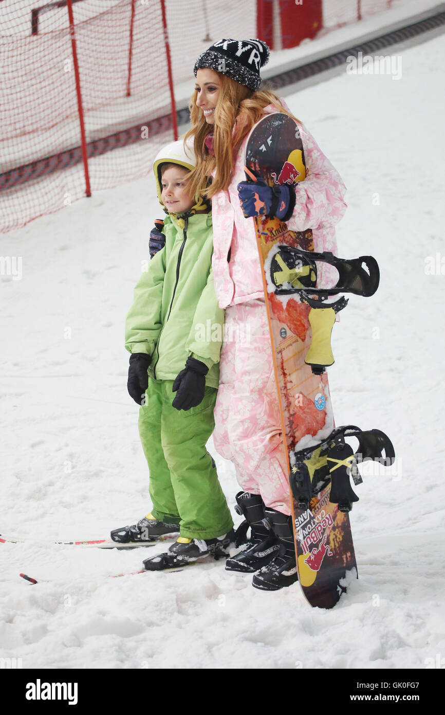 Stacey Solomon and Aimee Fuller National Schools Snowsport Week ...