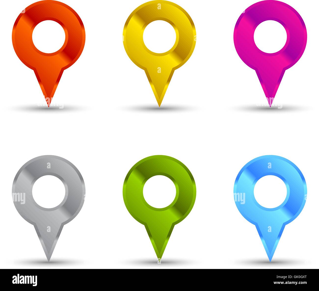 Map pointers set Stock Vector Image & Art - Alamy