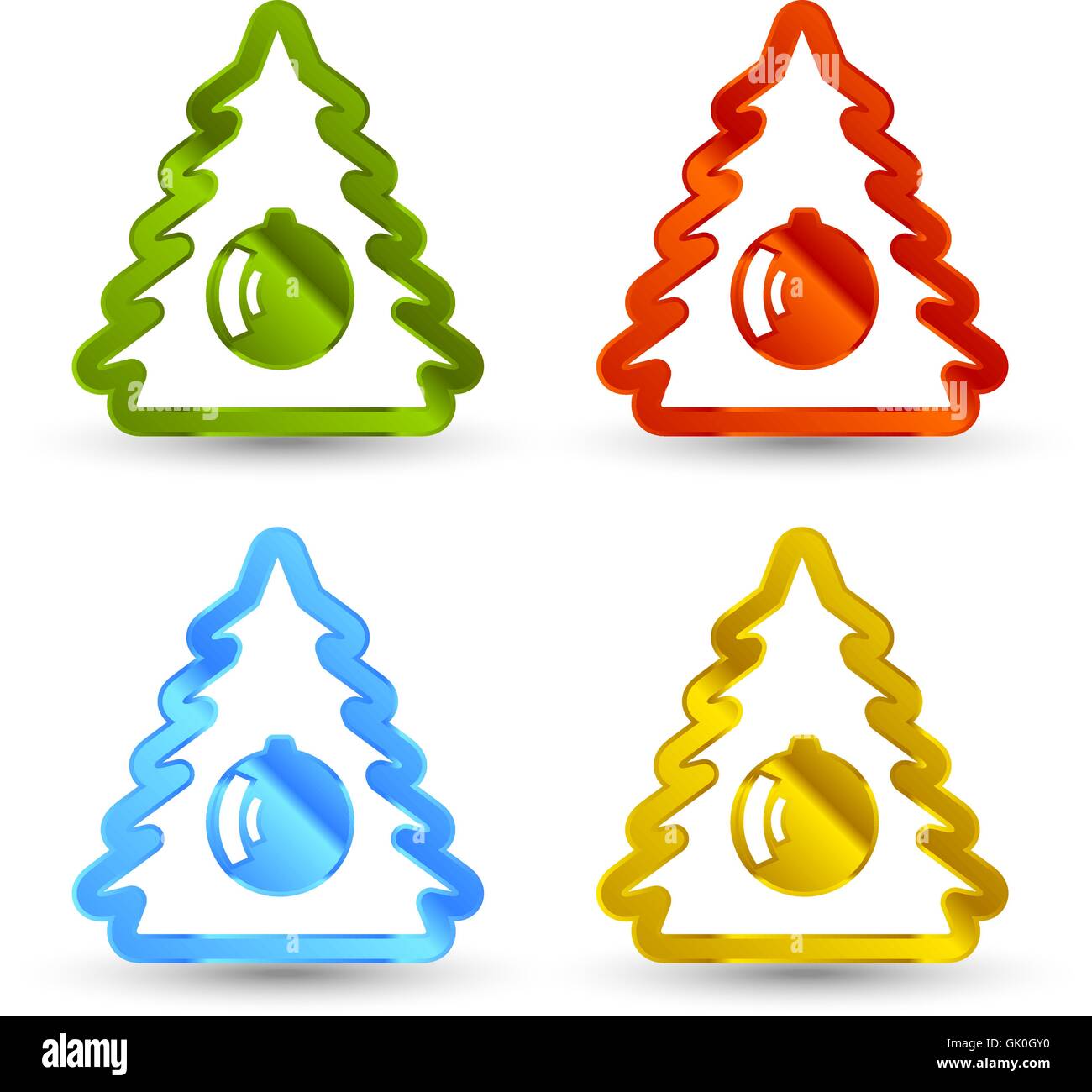 Vector Christmas trees icons Stock Vector Image & Art - Alamy