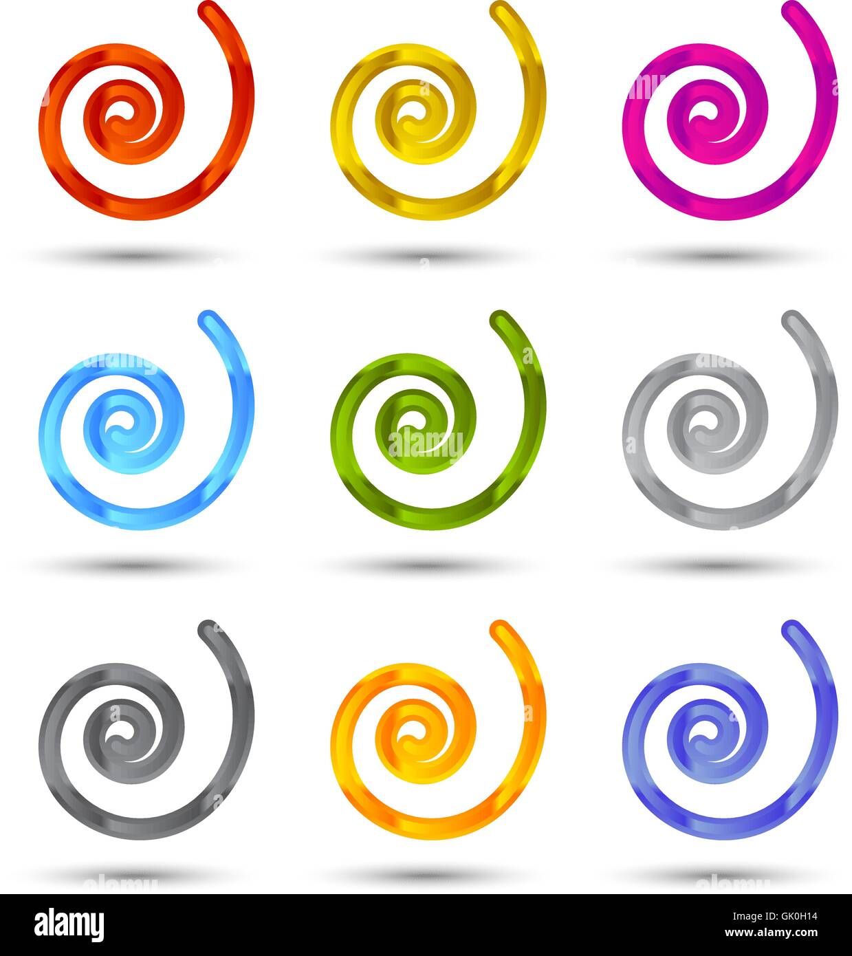 Set of spiral and swirls icons Stock Vector Image & Art - Alamy