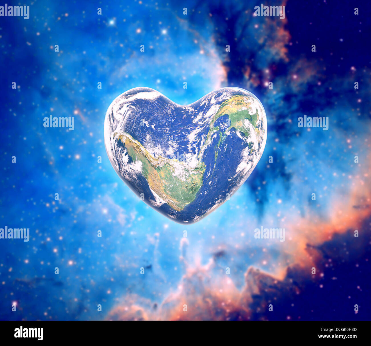 Earth in shape heart elements hi-res stock photography and images - Alamy