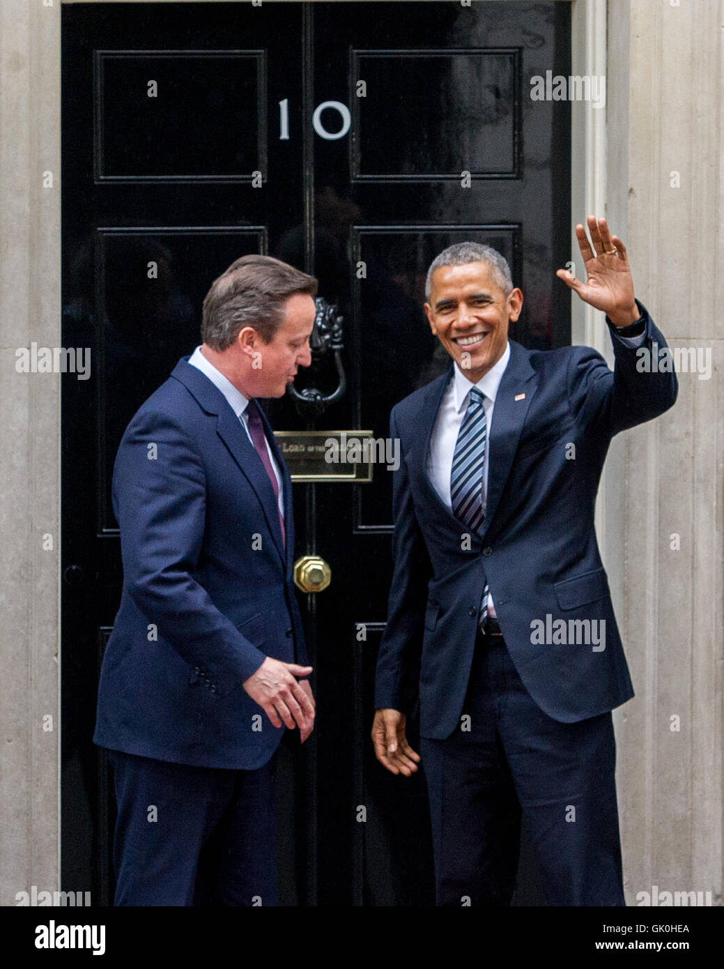 US President, Barack Obama on his visit to Number 10 Downing Street ...