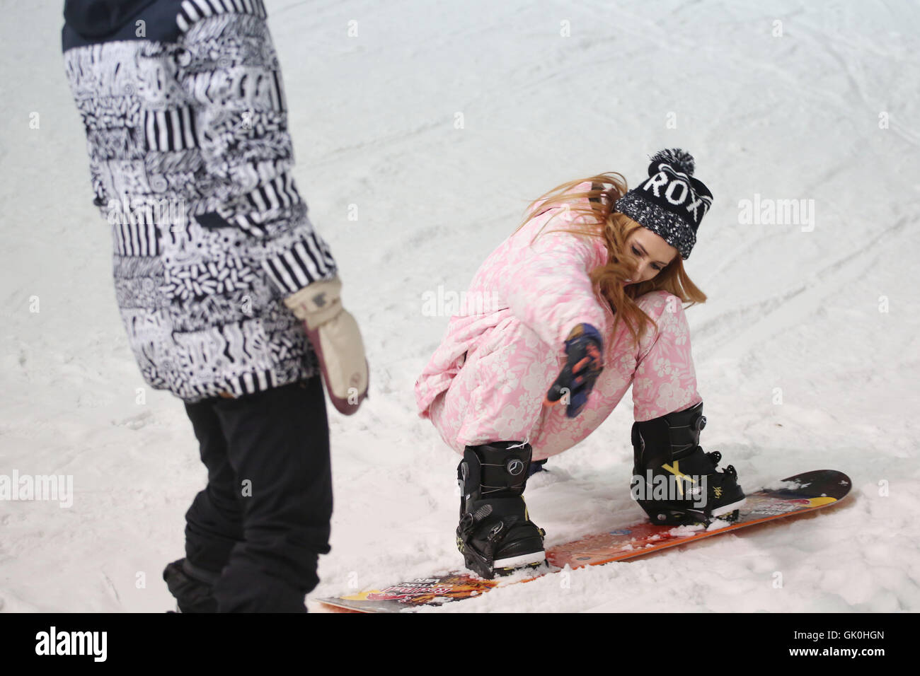 Stacey Solomon and Aimee Fuller National Schools Snowsport Week ...