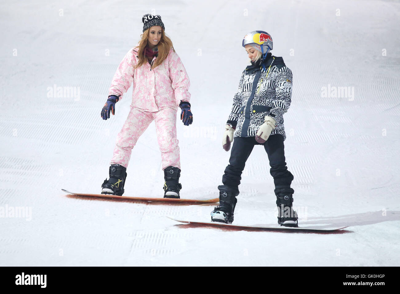Stacey Solomon and Aimee Fuller National Schools Snowsport Week ...