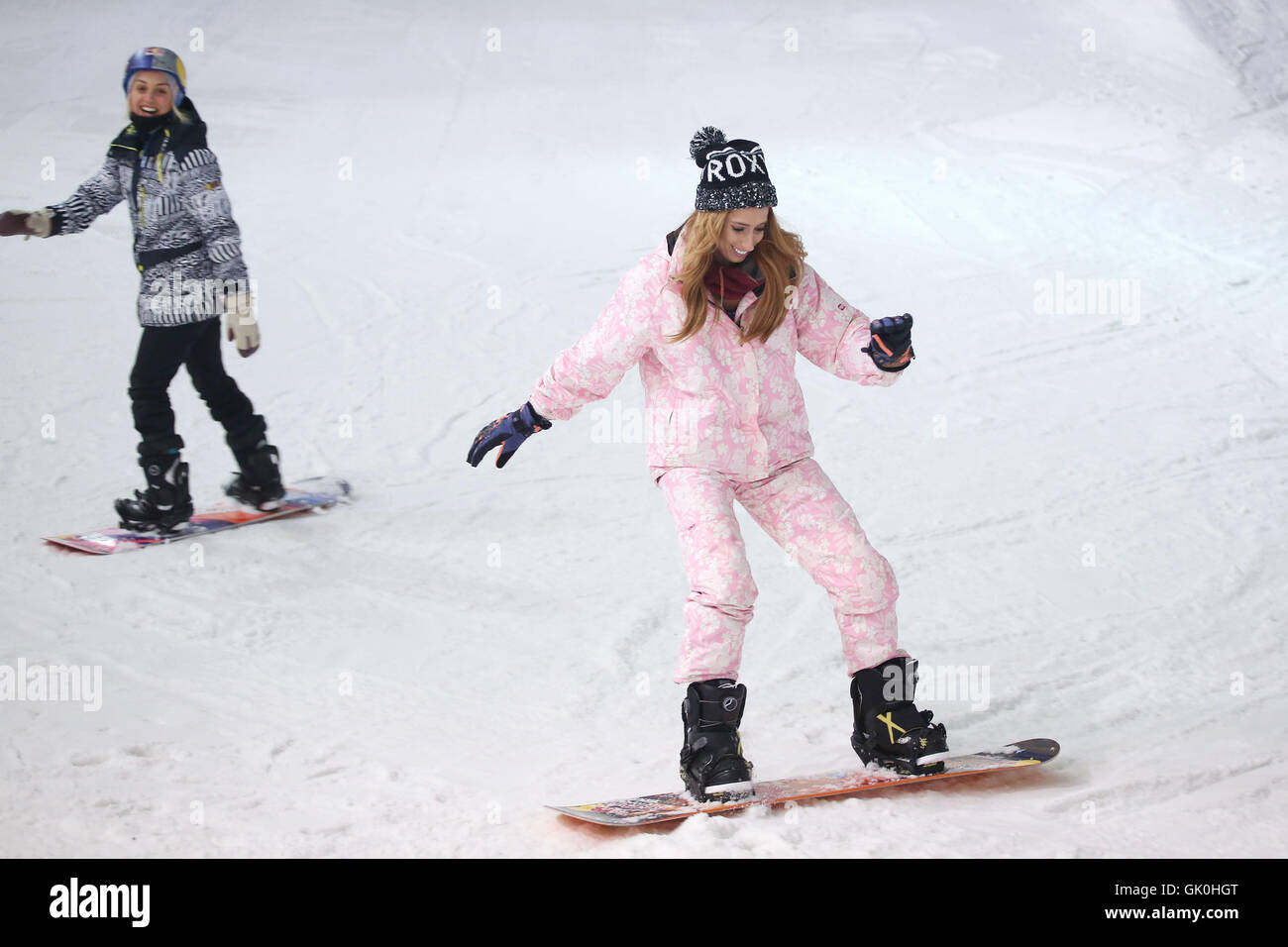 Stacey Solomon and Aimee Fuller National Schools Snowsport Week ...