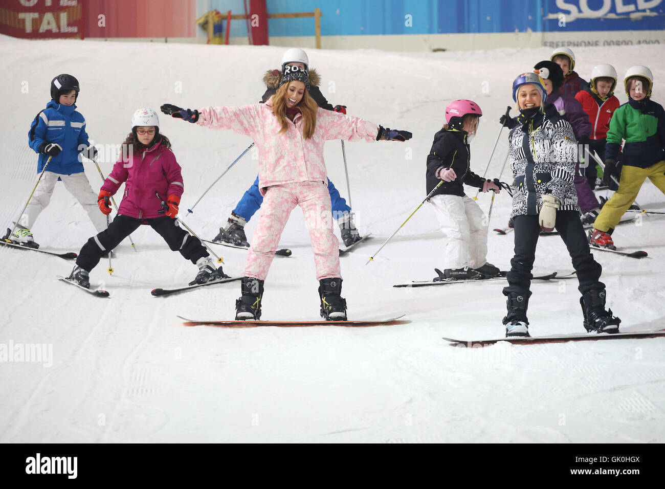 Stacey Solomon and Aimee Fuller National Schools Snowsport Week ...