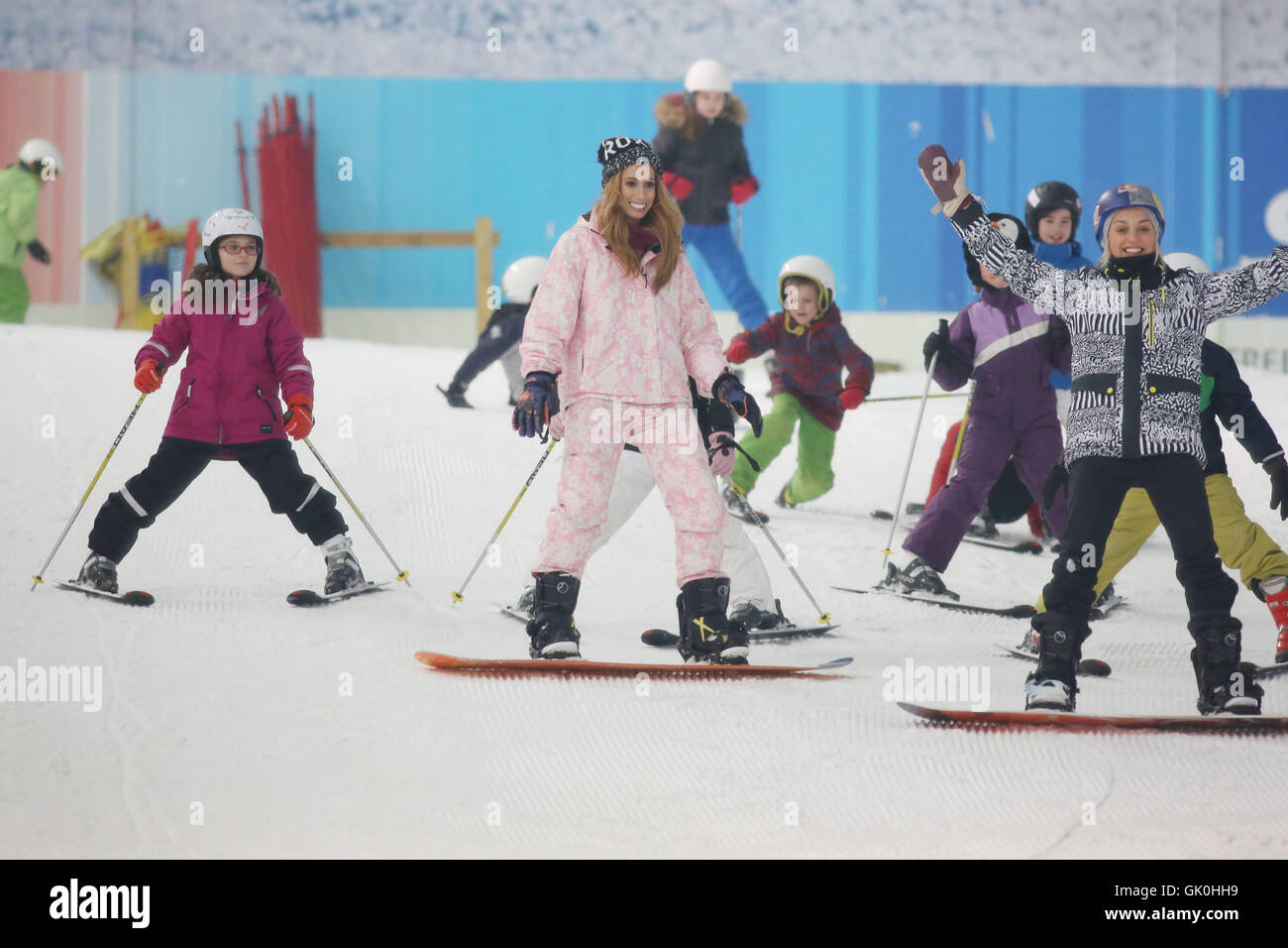 Stacey Solomon and Aimee Fuller National Schools Snowsport Week ...